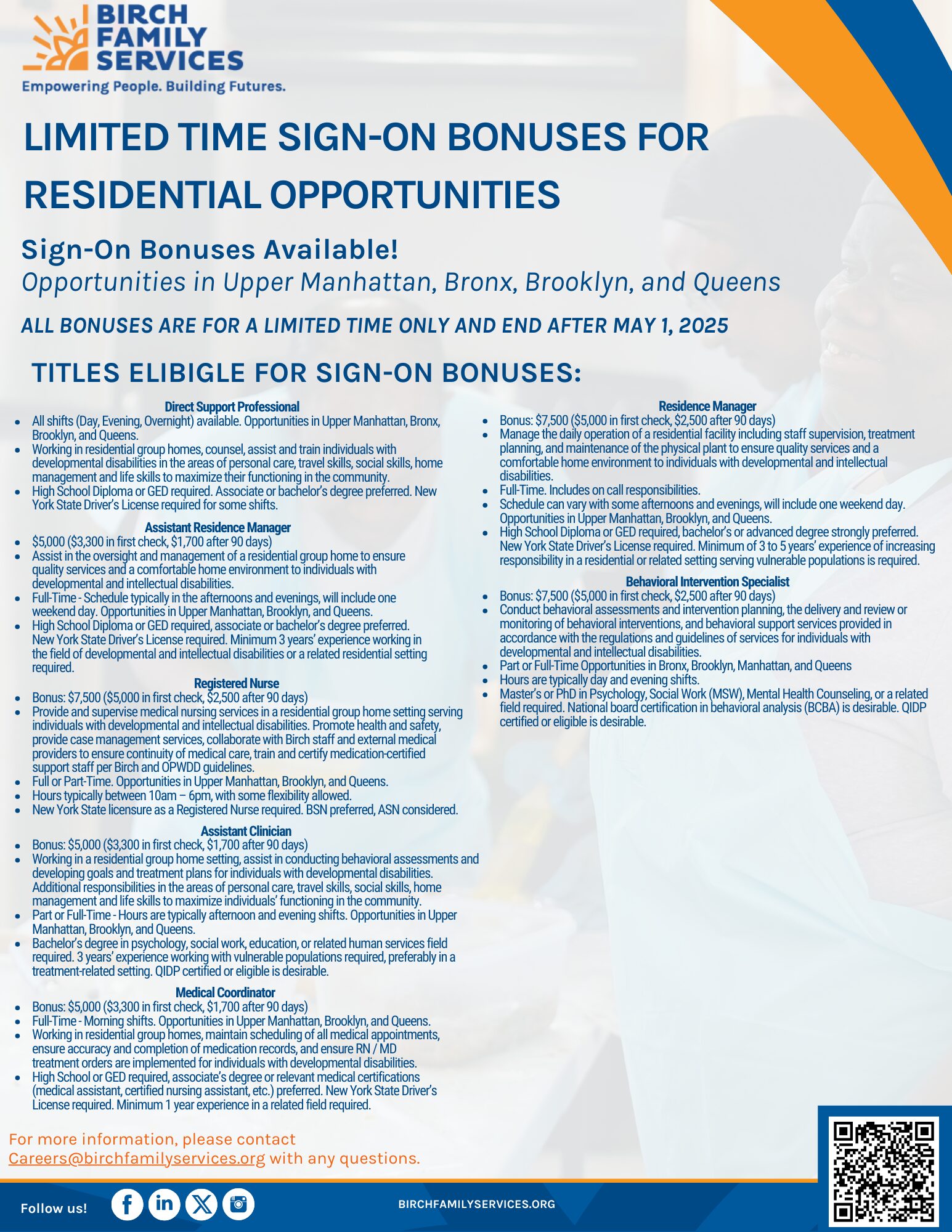 Join Us: Sign-On Bonuses Available - EXTENDED! - Birch Family Services